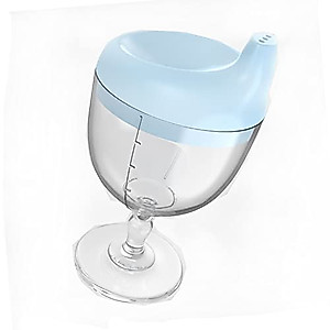 Rfvtgb 5oz (150ML) Baby Goblet Water Bottle Infant Goblet Sippy Cup for Toddlers No Spill Plastic Baby Goblet Party Cups with Duckbill Mouth Shape Lid for Feeding Baby Training (Blue)
