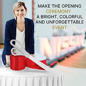 25" Giant Ribbon Cutting Scissors Silver — Heavy Duty Extra Large Grand Opening Ribbon Cutting Ceremony Scissors for Grand Openings Inaugurations Ceremonies & Special Events