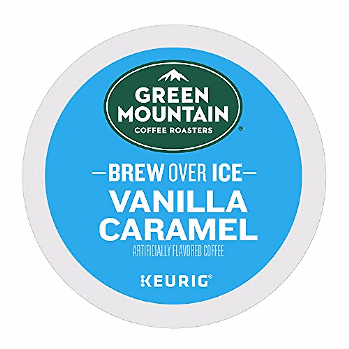 Green Mountain Coffee Roasters Brew Over Ice Vanilla Caramel, Single Serve Keurig K-Cup Pods, Flavored Iced Coffee, 12 Count
