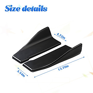 BESULEN 2 PCS Car Rear Bumper Guard Diffuser Splitter, Universal Anti Scratch Protector for Side Fender Skirt Lip, Auto Bumper Lip Body Kit Corner Guard Strip, Car Interior Accessories (Glossy Black)
