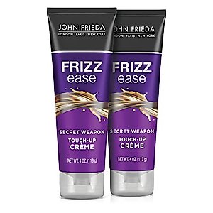 John Frieda Frizz Ease Secret Weapon Touch Up Cream: Anti-Frizz Styling Cream for Smooth, Frizz-Prone Hair (4 oz, Pack of 2)
