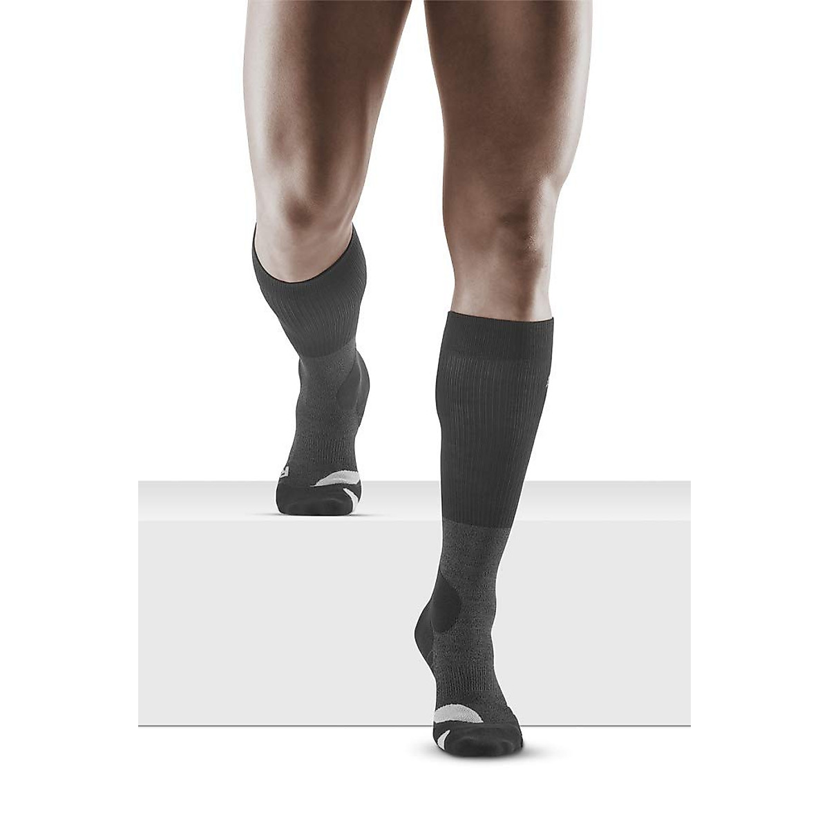 CEP Men's Merino Wool Hiking Tall Knee High Compression Socks, Stonegrey/Grey, Men, III