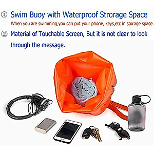 YESHIN 2 Pack 20L Waterproof Swim Bouy with Storage Space Inflatable Dry Bag Bright Color Swim Safety Float for Open Water Swimmers, Triathletes, Kayakers and Snorkelers with Swim Cap