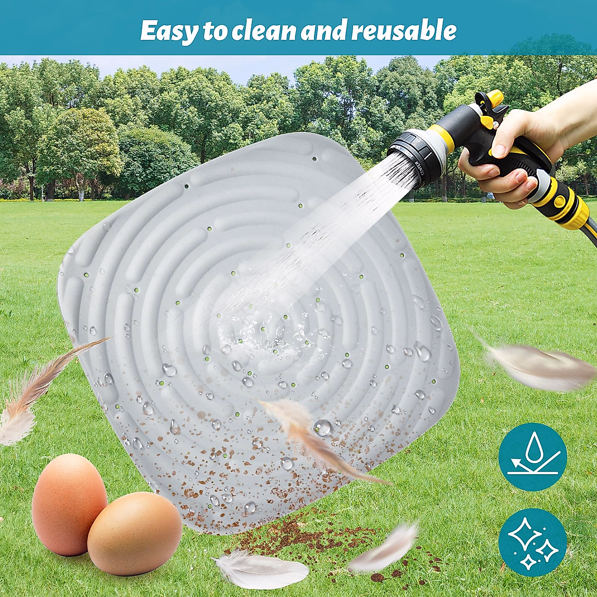Yaofafa Chicken Nesting Pads,Washable Nesting Box Pads for Laying Eggs,Cuttable Reusable Hemp Bedding for Chicken Coop,Rubber Sponge Buffer Anti-Fall Poultry Nesting Pads 12''x12''(6Pack)