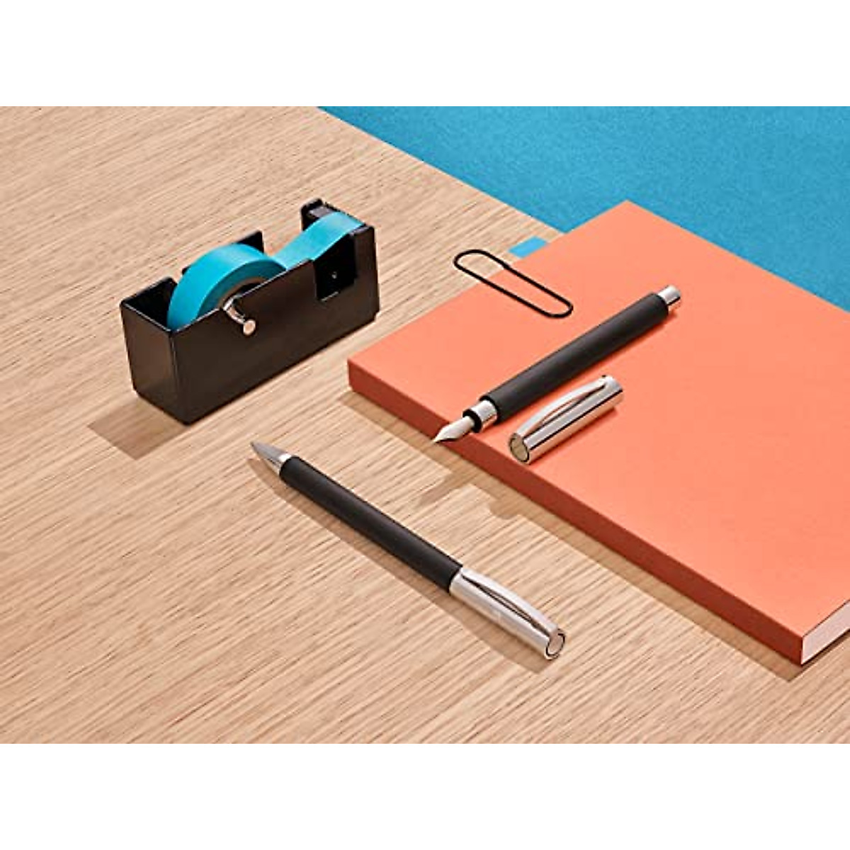 Faber-Castell Ambition 148140 Fountain Pen High-Grade Resin Nib Size M Barrel Colour Black/Silver