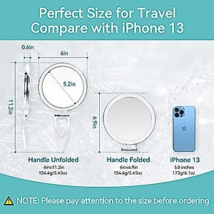 20X Magnifying Mirror, 6 Inch, Two Sided Hand Mirror, 20X/1X Magnification, Folding Makeup Mirror with Handheld/Stand, Use for Makeup Application, Tweezing, and Blackhead/Blemish Removal.