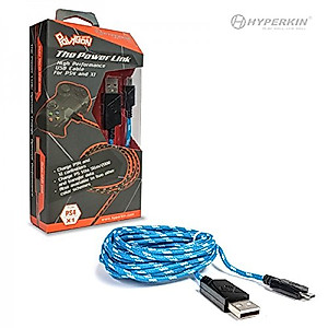 Hyperkin Polygon Braided Micro Charge Cable for PS4/ Xbox One/PS Vita (2000 Model) (Blue/White)
