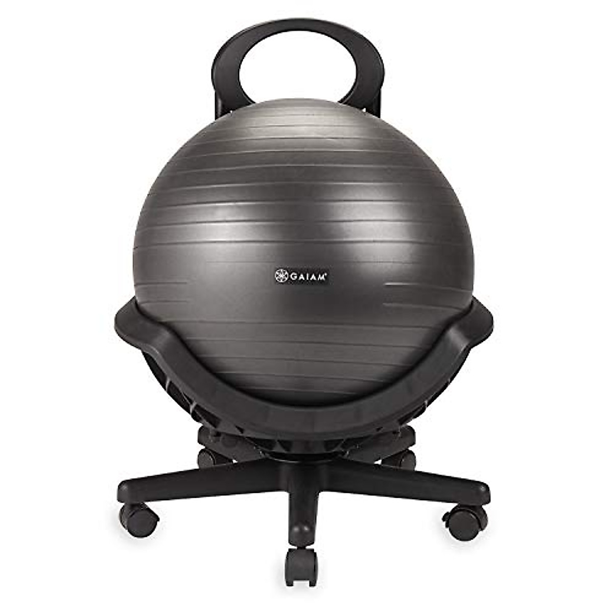 Gaiam Ultimate Balance Ball Chair with Swivel Base - Premium Exercise Stability Yoga Ball Ergonomic Chair for Home and Office Desk - Air Pump, Exercise Guide
