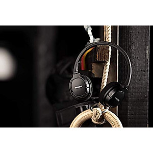 Philips ActionFit SH402 Wireless Bluetooth Headphones, IPX4 Splash-Resistance, Up to 20+ Hours of Play time, Echo Cancellation, Quick Charge, Smart Pairing and Cooling Earcups - Black (TASH402BK)