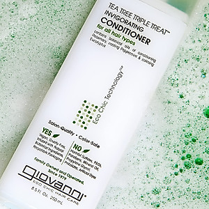 GIOVANNI Invigorating Conditioner Cooling Peppermint, Eucalyptus, Conditioning Rosemary, Tea Tree Triple Treat (Tea Tree Botanicals), 33.8