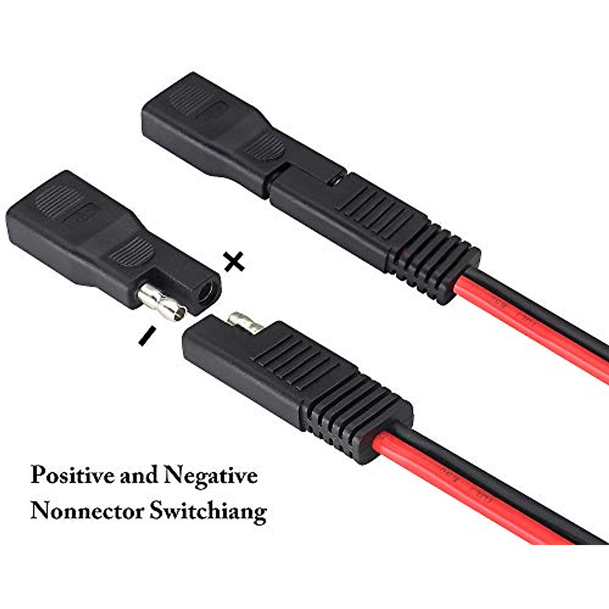 zdyCGTime SAE to SAE Polarity Reverse Adapter 2Pin SAE Connector Extension Solar Panel Power SAE Male to Female Plug Adapter Connectors,for Quick Disconnect Extension Cable(4Pack)