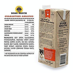 Brutus Bone Broth for Dogs 64 oz | All Natural | Made in USA | Glucosamine & Chondroitin for Healthy Joints | Human Grade Ingredients | Hydrating Dog Food Topper & Gravy (Beef, 2-Pack)