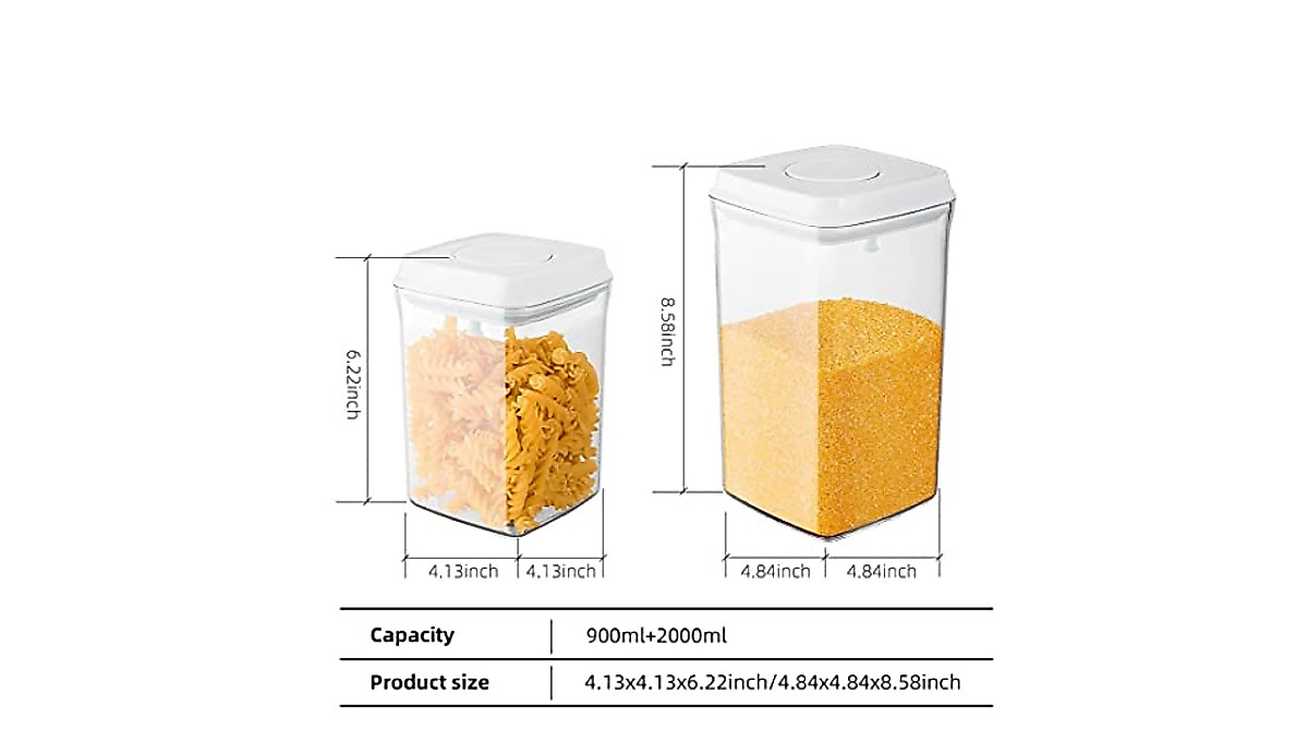 Airtight Food Storage Containers Set - BPA-Free & Leakproof 2 PC
