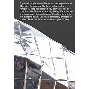 PERIEMALA Emergency Blankets for Survival Gear (Pack of 4), Camping Blanket, Emergency Blanket, Thermal Blanket, Mylar Space Blanket, Survival Blanket, First Aid Supplies, Outdoors