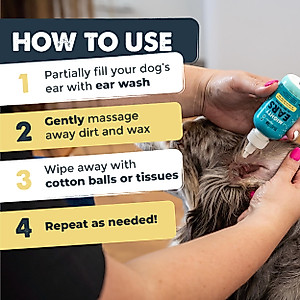 Mighty Paw Waggables Dog Ear Wash - 4 oz (Made in USA) | Dog Ear Cleaner Solution. Dog Ear Wash Cleaner Aloe Vera Dog Ear Drops. Liquid Ear Cleaner for Dogs. For Itchy Ears, Yeast & Healthy Ear Canals