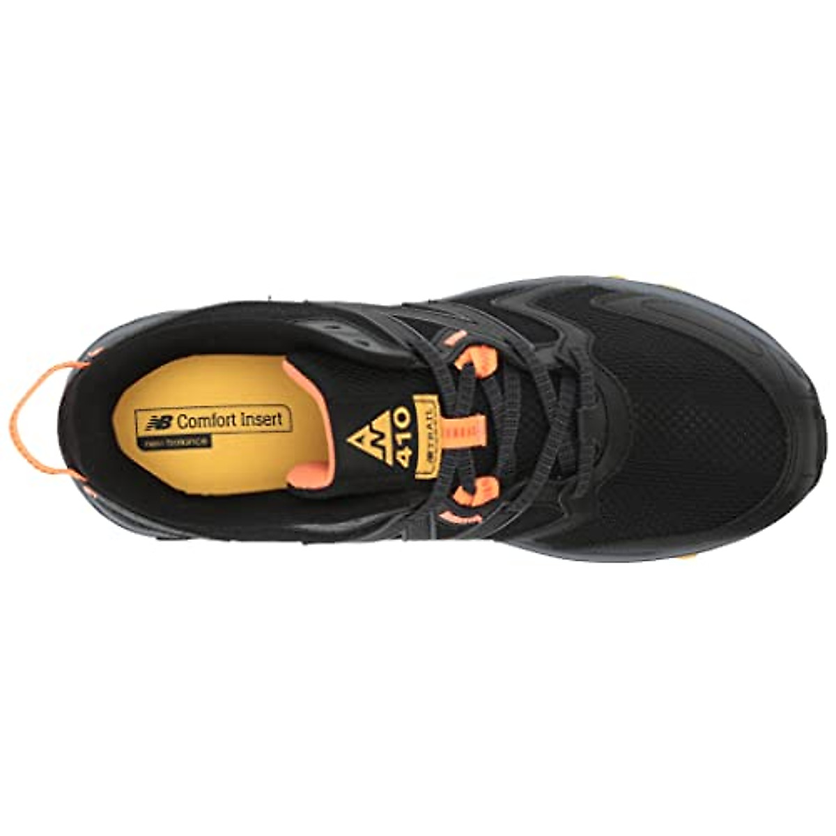 New Balance Men's 410 V7 Running Shoe, Black/Grey/Orange, 10.5