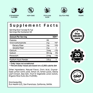 ColonBroom Psyllium Husk Powder Colon Cleanser - Vegan, Gluten Free, Non-GMO Fiber Supplement - Safe Colon Cleanse for Constipation Relief, Bloating Relief & Gut Health (60 Servings)