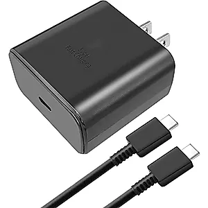 45W USB-C PD 3.0 Super Fast Charging Wall Charger for Samsung Chromebook 4 4+ XE310XBA XE350XBA XE513C24 XE510C24 W16-030N1A Galaxy A01 A20 A50 S8 S9 S10 S10+ S10E S20 S21 S22 S23 Ultra Charging Cord