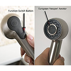 Derengge Stainless Steel Single Handle Pull Out Kitchen Faucet 1 Hole Kitchen Sink Faucet for Farmhouse, Camper, Laundry, Rv, Bar,EW-083L-BC