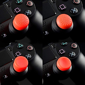 Pack of 8 pcs Analog Controller Gamepad Raised Antislip Thumb Stick Grips Thumbsticks Joystick Cap Cover for PS5, PS4, PS3, Switch Pro, Xbox one, Xbox 360, Wii U, PS2 Controller (Red)