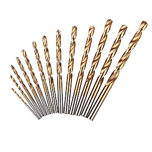 99 Pcs Titanium Coated Drill Bit Set, 135 Degree Tip HSS Drill Bits Kit for Steel, Aluminum, Copper, Soft Alloy Steel, Wood, Plastic Size from 1/16" to 3/8" (Plastic Bag)