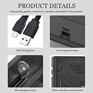 JIECAN LCD Universal Battery Charger, 4 Bay AA AAA Battery Charger,USB High-Speed Charging, Independent Slots, Smart Fast Charging Battery Charger for 3.7V Ni-MH Ni-CD AA AAA Rechargeable Batteries