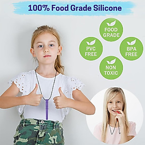 Chew Necklaces for Sensory Kids, Silicone Chewy Necklace Sensory Chew Toy for Girls Boys, 6 Pack chewelry for Kids Teens Adults with Autism Anxiety ADHD SPD or Oral Motor Needs