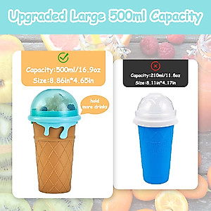 NUGYK Slushie Cup Slushy Maker Cup, Upgraded 500ML TIK TOK Slushy Frozen Magic Squeeze Cup, Cooling Maker Cup Freeze Mug Milkshake Smoothies, Cool Stuff Things for Kids Teens (Coffee)