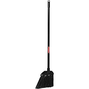 Rubbermaid Commercial 6374 7-1/2" Length x 2" Width x 35" Height, Black Color, Polypropylene Lobby Broom with Vinyl Coated Metal Handle