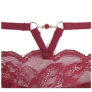 Banamic G String Thongs for Women Underwear Floral Lace Thongs Mid Waist Panties Briefs