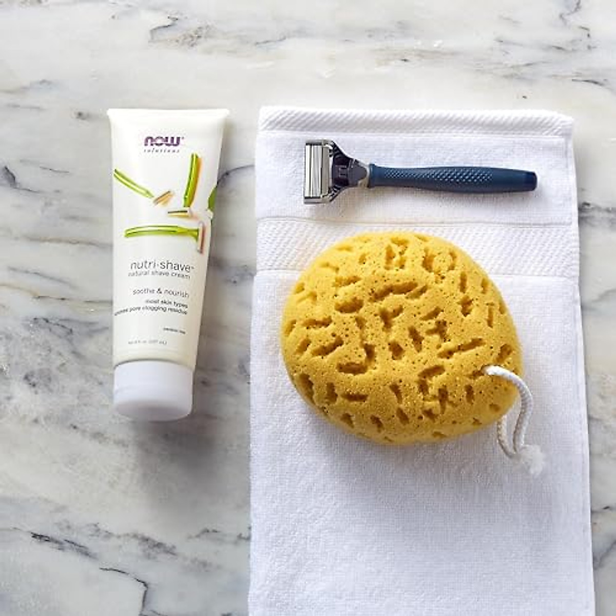 NOW Foods Solutions, Nutri-Shave, Shave Cream, Removes Pore Clogging Residue, Reduces Irritation, 8-Ounce