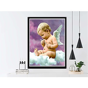 VAIIEYO Diamond Art Kits for Adults Angel Baby, Diamond Painting Cloud, Full Drill Round Rhinestone Craft Canvas for Home Wall Decor Gift 12x16 inch