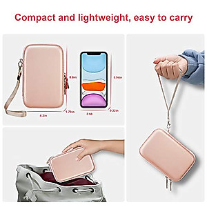 Canboc USB Hub Organizer Case USB C Hub Adapter USB Splitter USB Extender Holder for Anker Hiearcool UGREEN LENTION Multi USB Port Drives, Mesh Pocket fit Flash Drive Macbook Air Pro Charger,Rose Gold