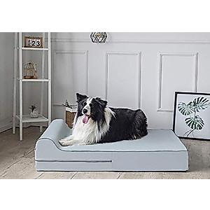 Jumbo Orthopedic Dog Bed - 7-inch Thick Memory Foam Pet Bed with Pillow With Removable Cover & Free Waterproof Liner - For Large Breed Dogs