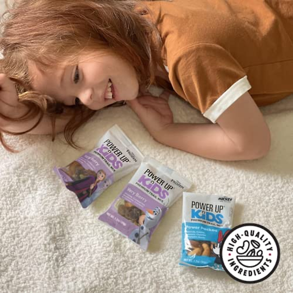 Power Up Kids Mickey & Friends Power Packed Trail Mix By Gourmet Nut - Cherries,Whole Cashews,Sliced Almonds,Raisins & Pumpkin Seeds - Gluten Free, Non GMO - 1.2oz Individually Wrapped Pouches (6 Pk)