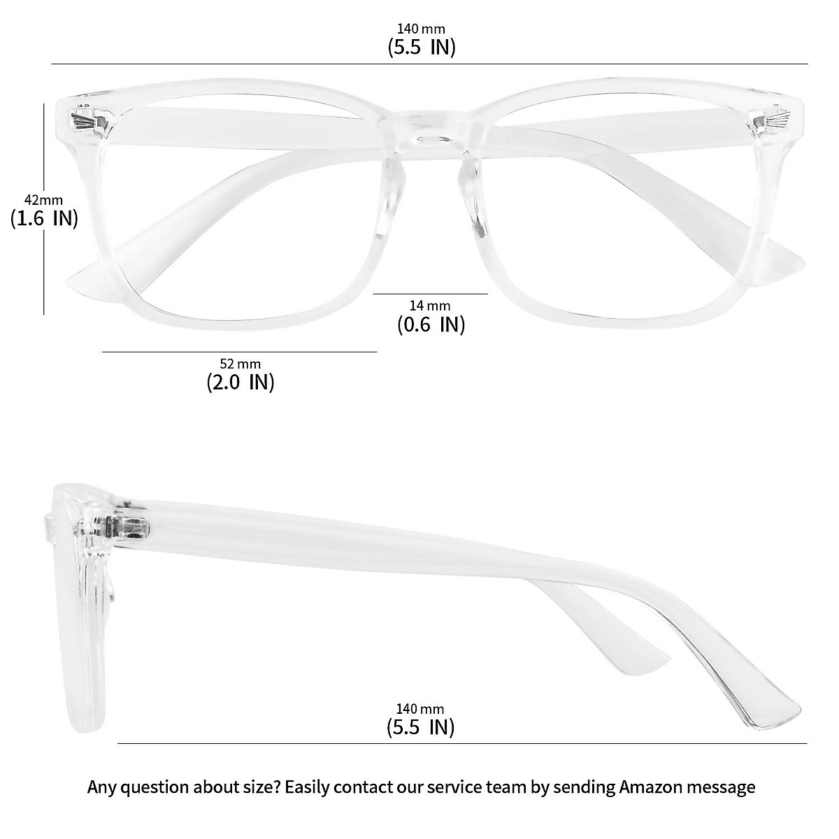 Amazon Essentials Unisex Blue Light & UV400-Blocking Glasses for Computer or Gaming, Black & Clear