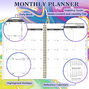 2023-2025 Monthly Planner/Calendar - 2 Year Monthly Planner 2023-2025, July 2023 - June 2025, 9" x 11" Planner with Monthly Tabs, Twin-Wire Binding, Two-Side Pocket, Perfect Daily Organizer