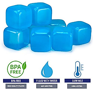 Extra Large Reusable Ice Cubes - BPA Free Plastic - for Cool Therapy Machine or Drink Dispensers - Ice Therapy System
