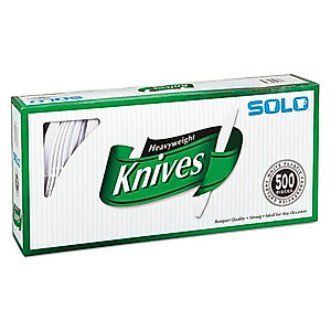 SOLO Cup Company - Heavyweight Plastic Cutlery, Knives, White, 7 in, 500/Carton 827271 (DMi CT