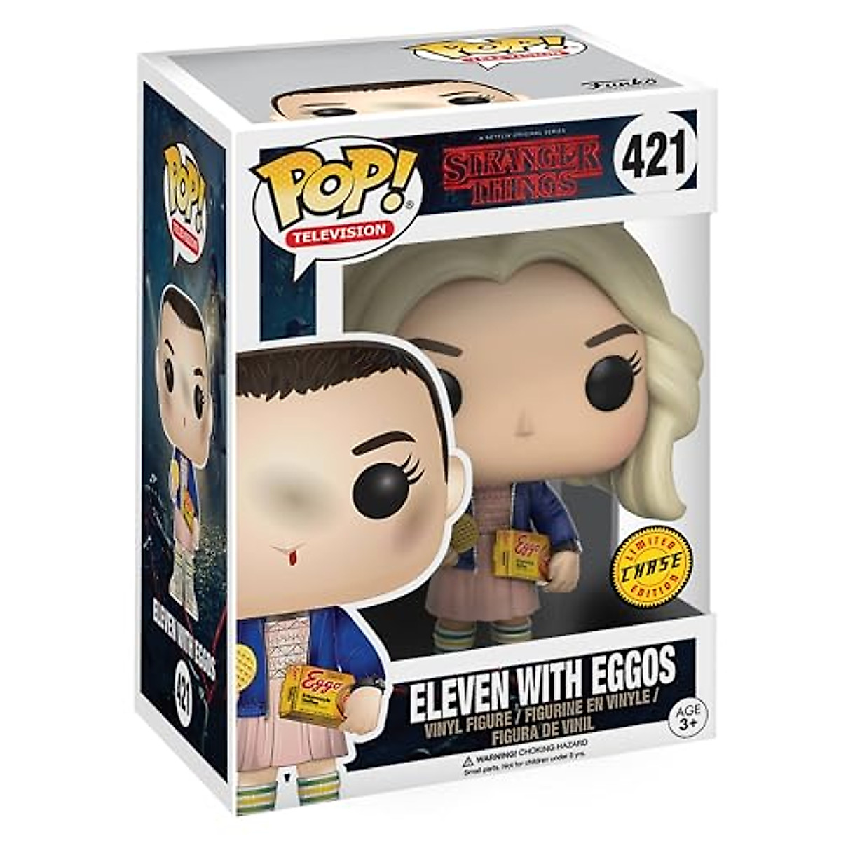 Funko POP Stranger Things Eleven with Eggos Vinyl Figure, Styles May Vary - with/Without Blonde Wig,Multicolor,Standard,13318