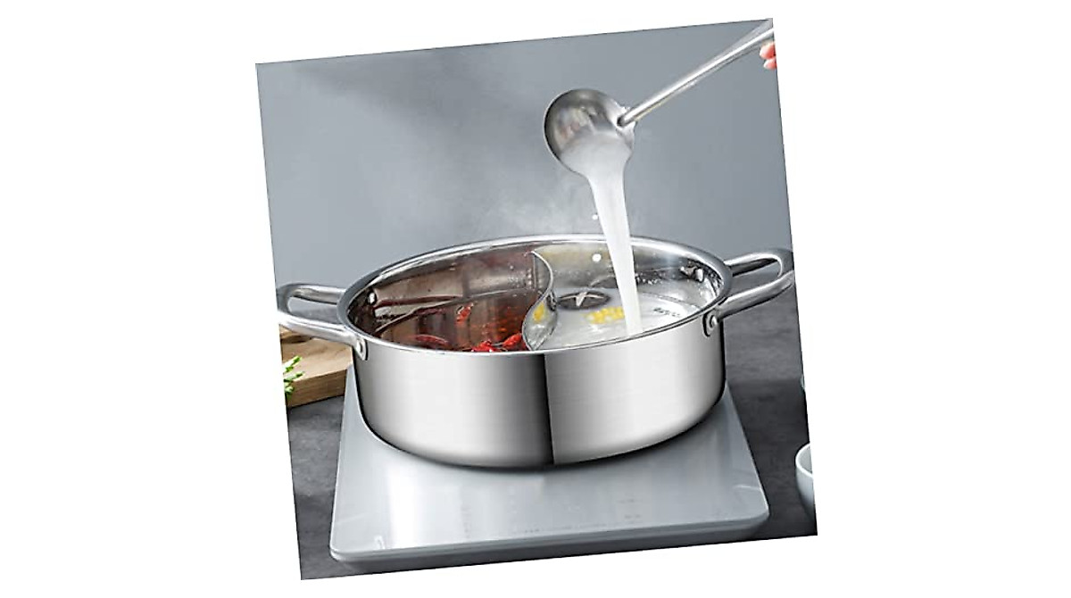 XENITE Stainless Steel Divided Hot Pot for Cooking