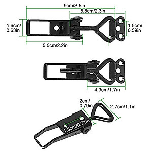 8PCS Adjustable Toggle Clamp 360 lbs Holding Capacity Toggle Latch Hasp Clamp GH-4001 Lockable Quick Release Pull Latch Black Metal Draw Latch for Door, Box Case Trunk, Smoker Door, Jig