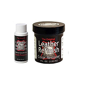Leather Refinish Color Restorer & Cleaner/Conditioner-Preparer Combo Kit (Dark Brown)