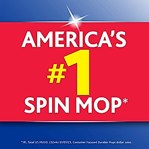 O-Cedar System Easy Wring Spin Mop & Bucket with 3 Extra Refills