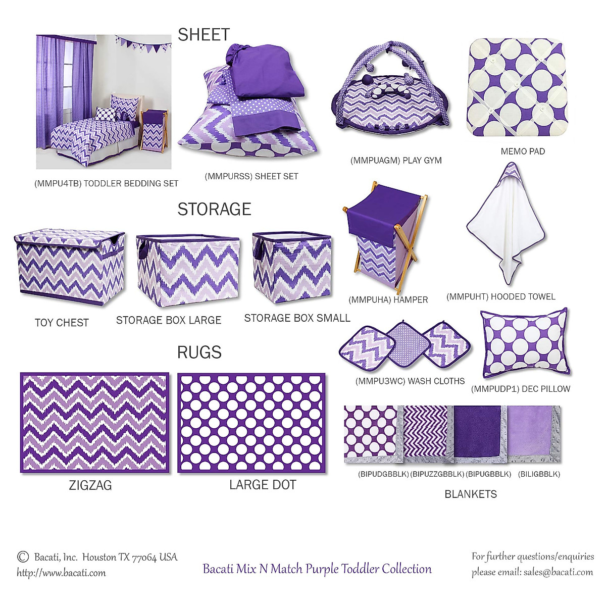 Bacati Solid Purple Fitted Crib Sheet 28" x 52", Soft Breathable Girls 100% Cotton Percale Sheet, Purple, for Girls, Fits US Standard Crib and Toddler Bed mattresses