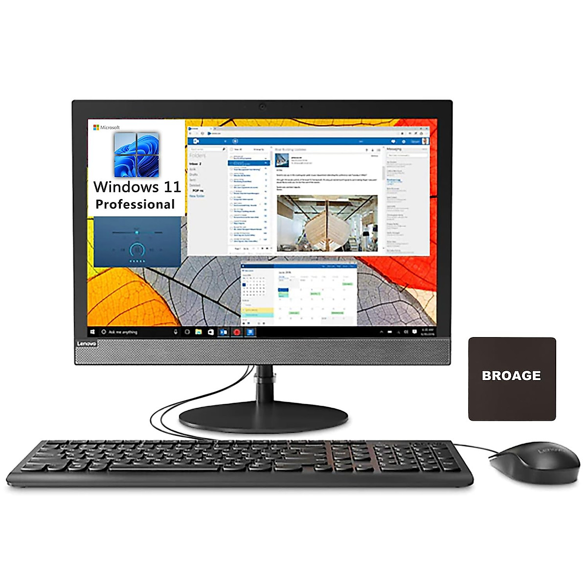 Lenovo IdeaCentre A340 23.8" FHD Business Touchscreen All-in-One AIO Desktop Computer, Intel 4-Core i3-9100T (Beats i5-7400t), 4GB DDR4, 128GB PCIe SSD, Windows 10 Pro, BROAGE 64GB Stylus Flash Drive