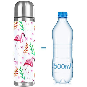 Flamingo Animal Thermos Vacuum Insulated 1L Compact Stainless Steel Beverage Bottle