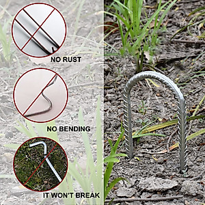 Eurmax USA Trampolines Stakes Canopy Parts Wind Stake 12 Inch Heavy Duty Stake Safety Ground Anchor Galvanized Steel Wind Stakes, Pack of 8(Silver)