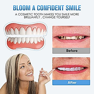 Fake Teeth, 2 PCS Veneers Dentures Socket for Women and Men, Dental Veneers for Temporary Tooth Repair Upper and Lower Jaw-13