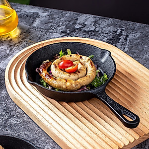 Bruntmor 6-Inch Black Pre-seasoned Cast Iron Frying Pan Set of 4, 6 Inch Oven Safe Cast Iron Skillet, Cast Iron Grill Pan Set, Nonstick Cookware And Bakeware For Casserole Dish